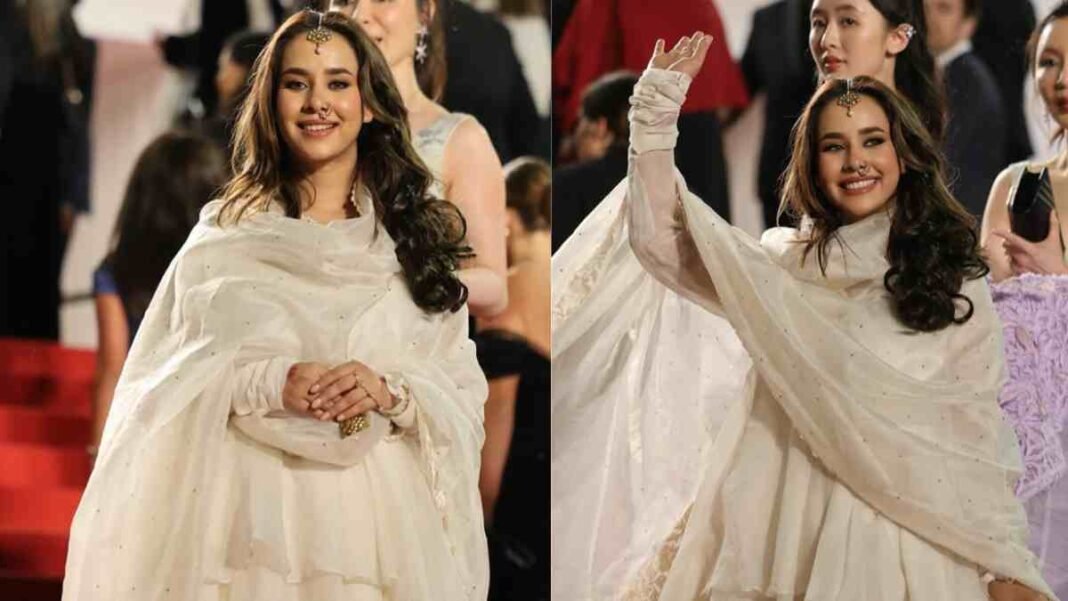 Traditional Elegance at Cannes: Sunanda Sharma Shines in Ivory Anarkali ...